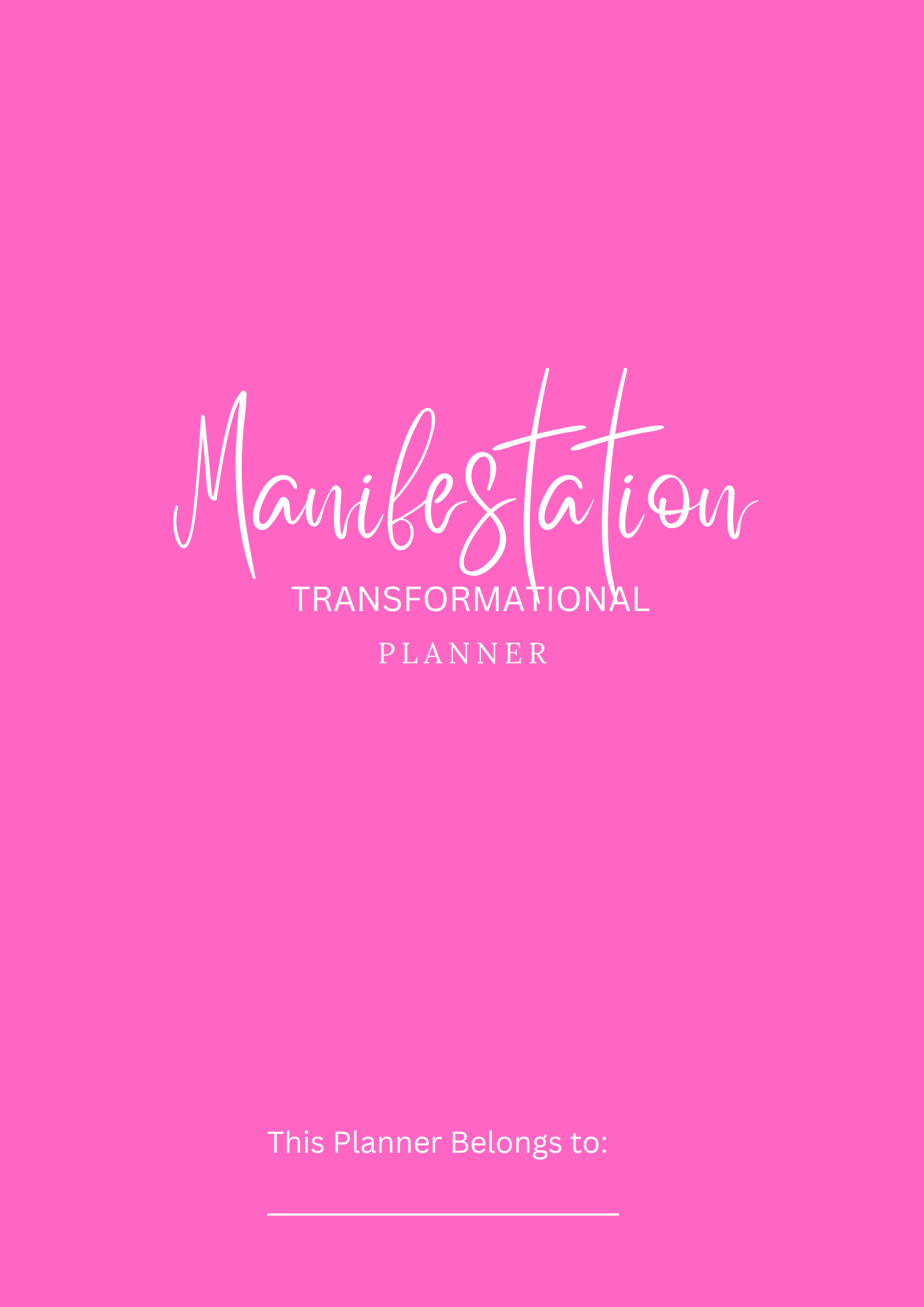 Hot Pink Print Digital Manifestation Planner - Manifesting Mastery Mindset